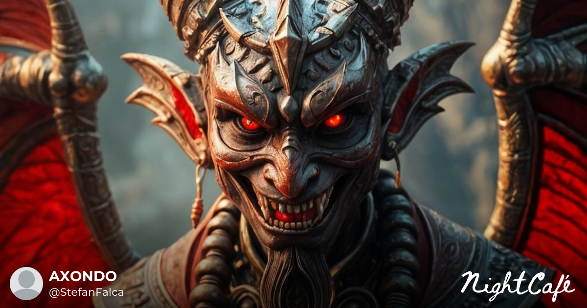 Pazuzu the Sumerian Demon Smiling, Detailed Portra... - AI Art