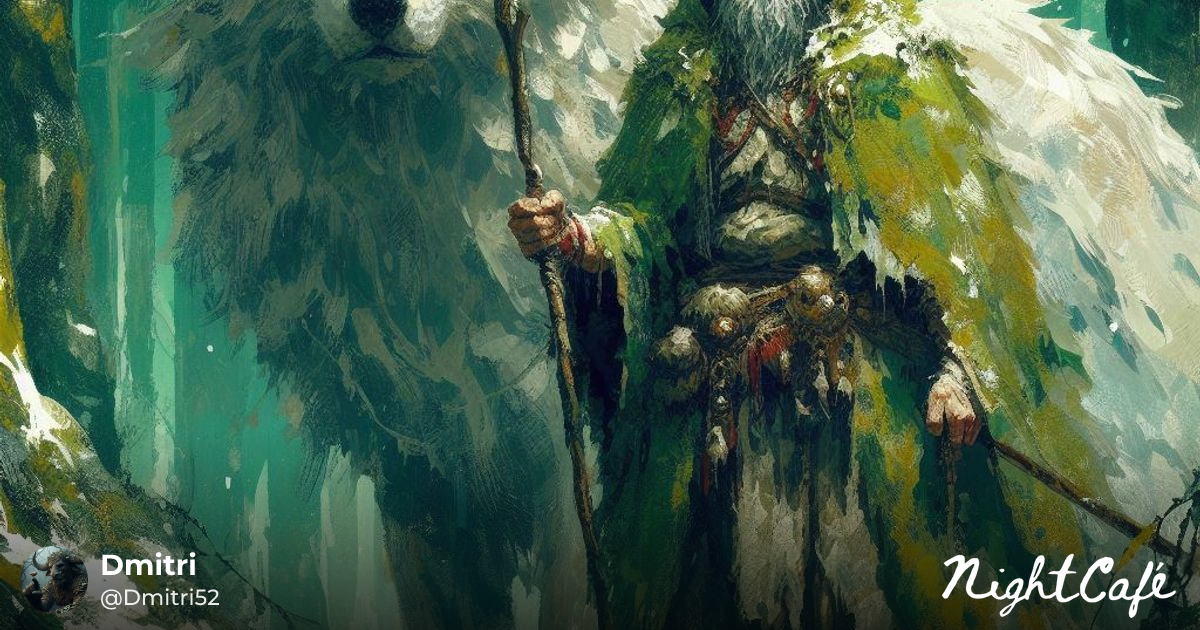The great druid and his wolf friend
