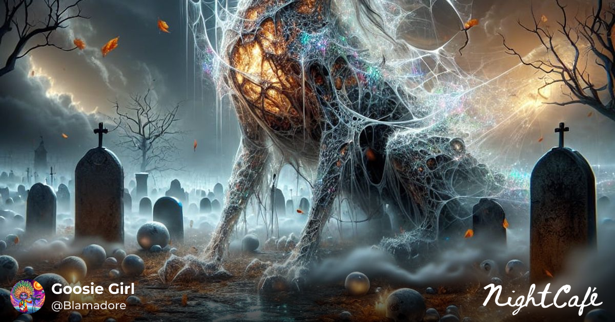 Cobweb dragon visits cemetery - Halloween Dragon Cracking i...