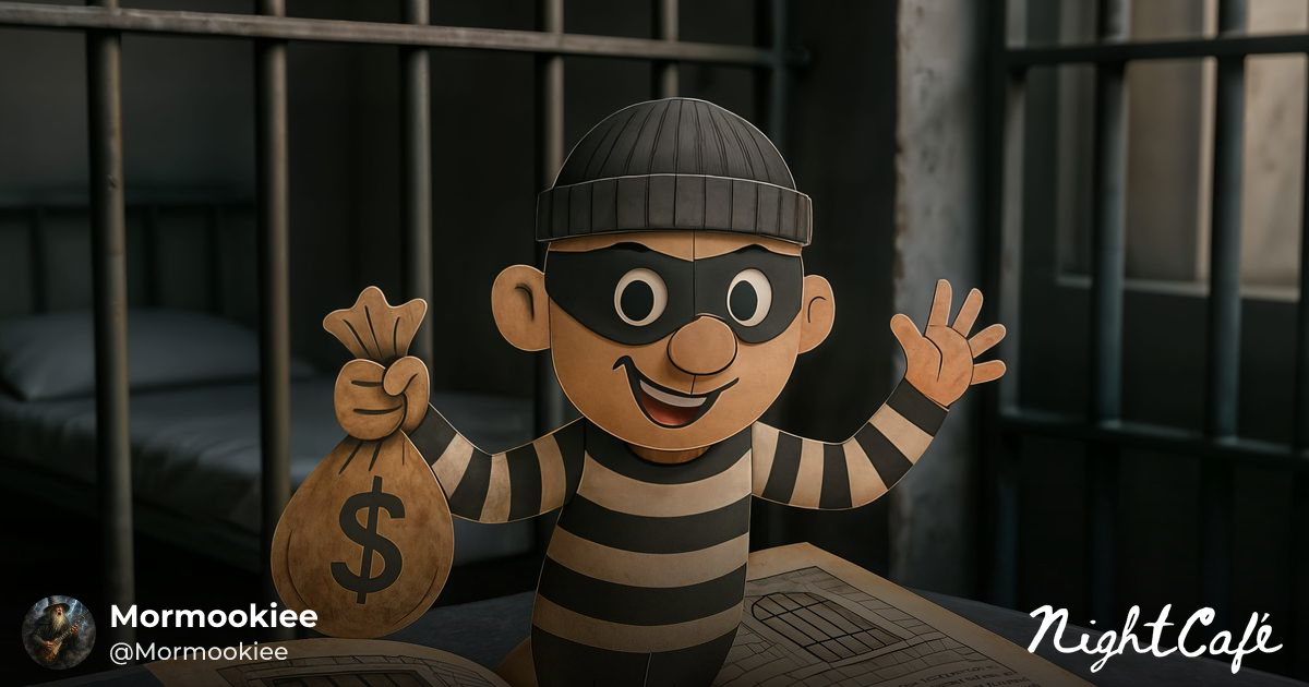 Pop-Up Crook - CGI Pop-Up Book: Cute Crook in Jail Cell