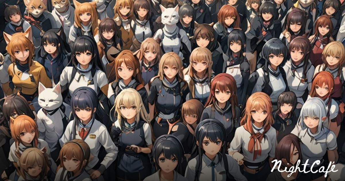 A group of Demi humans and cat girls By artist "anime", 3d anime art ...