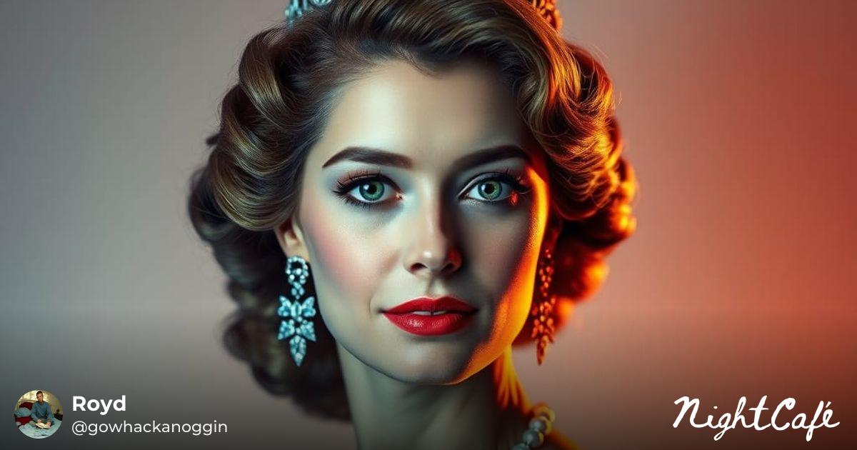 A beautiful portrait painting of Princess Grace, head and shoulders ...