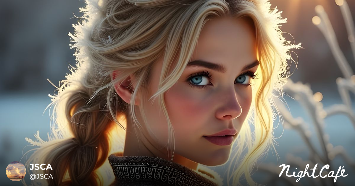 Frosty Ponytail - Norse Goddess in Winter Wonderland, in Whi...