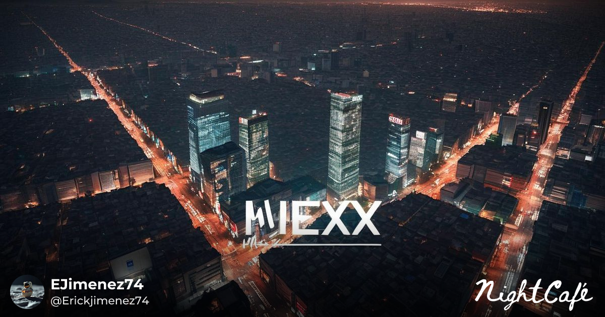 Mexico City at Night with Illuminated "CDMX" Sign - AI Art