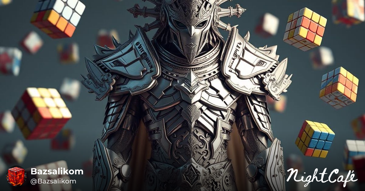Hyper-Realistic Rubik's Cube God Amidst Floating C... - AI Art