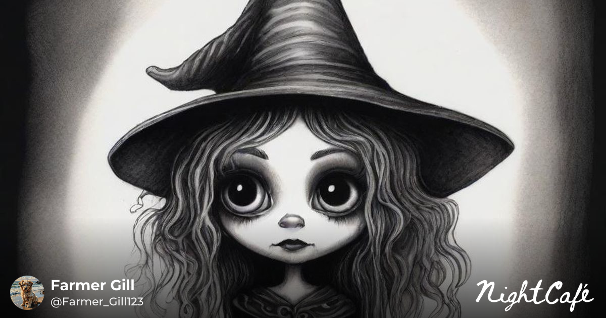 Little Witches - Terri - Chibi Witch in Tim Burton Style Cha...