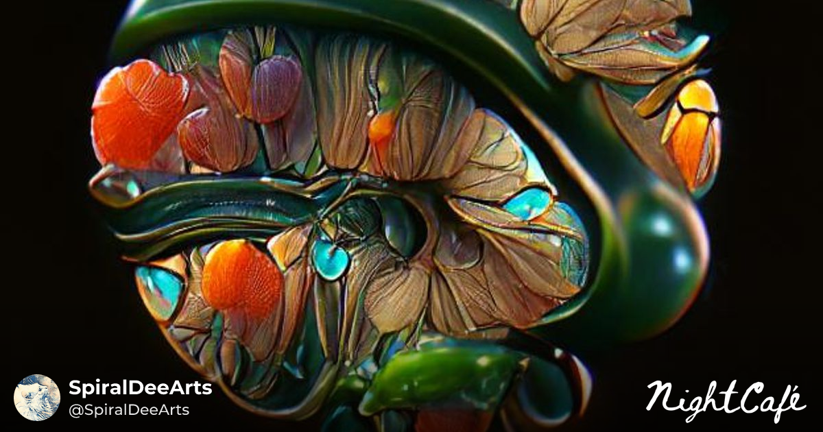 Poppy Button 32 - Giant Poppies in Art Nouveau Style, 8K Res...