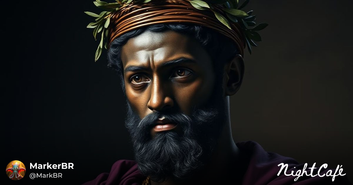 Black Caesar in Purple Toga: Baroque Portrait - AI Art