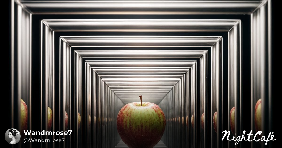 Framed - Apple Encased in Glass Within Infinite Frames