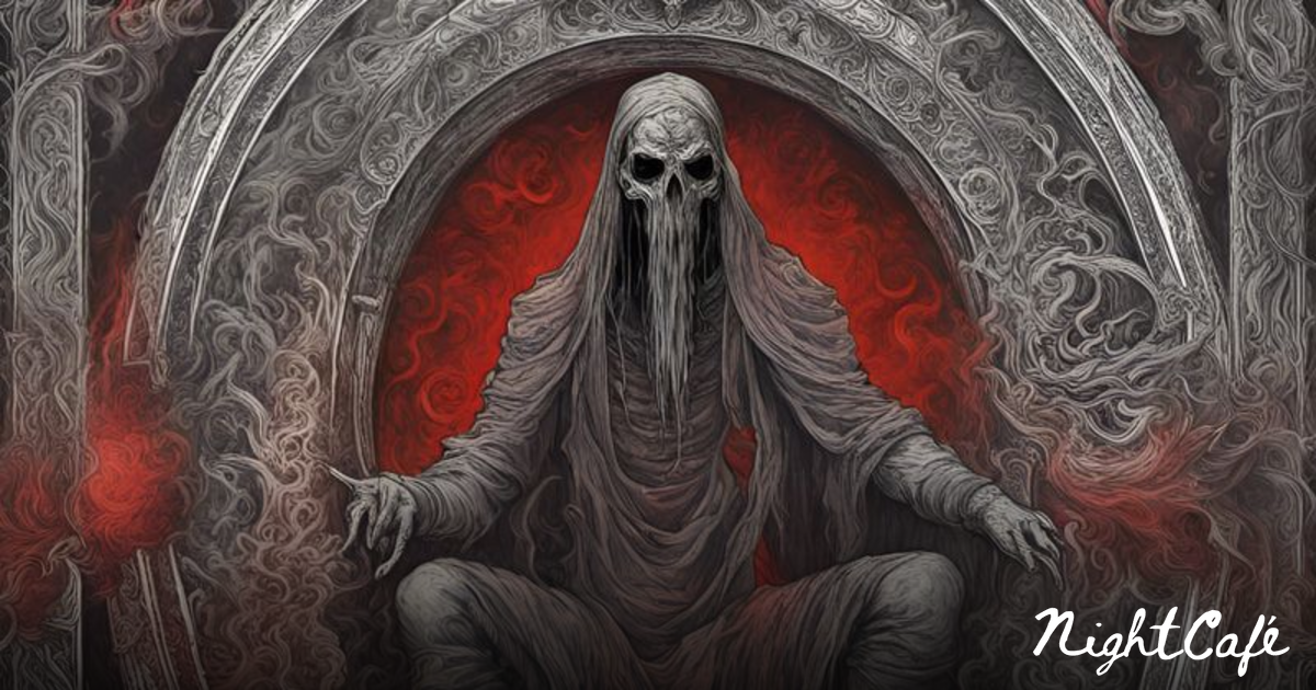 Mystic Red Fog in Hell with Celtic Patterns - AI Art