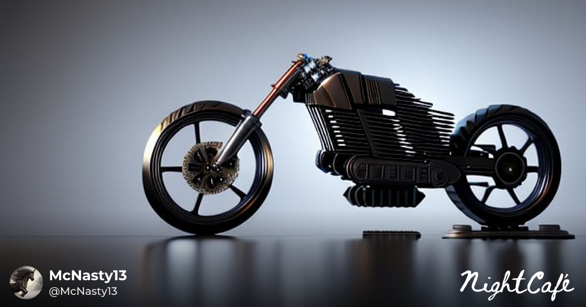 Futuristic Motorcycle Built from Scrap Metal - AI Art