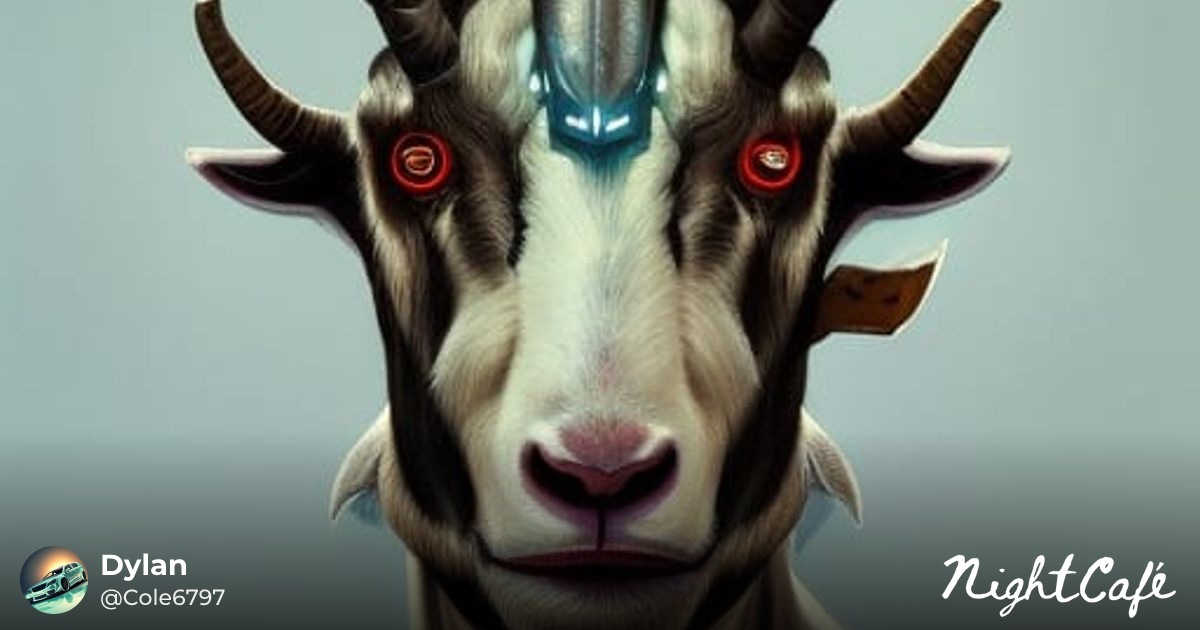 Cyborg Goat 3 - Detailed Cyborg Goat-Man Hybrid Portrait