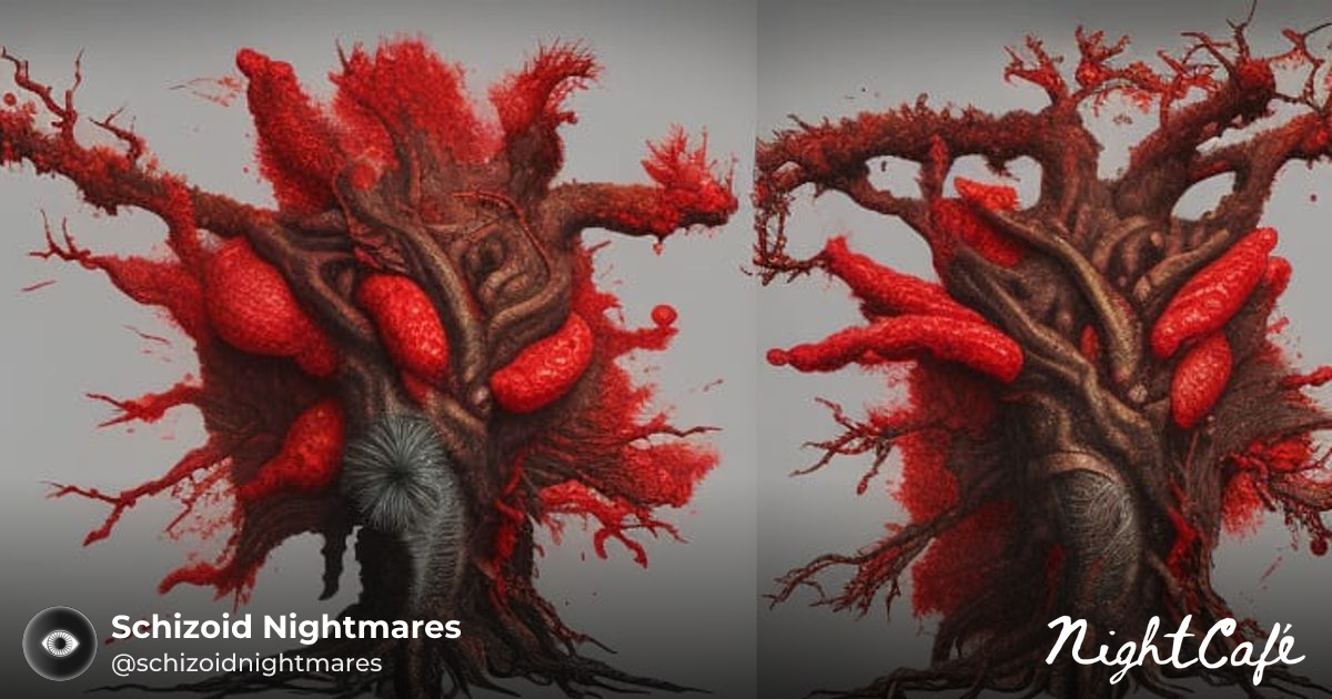 Surreal Anatomical Tree of Hellish Fruit - AI Art