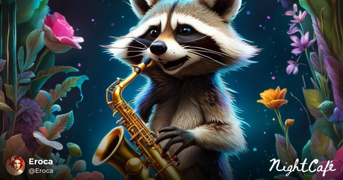 A raccoon playing a saxophone - A raccoon playing a saxophon...