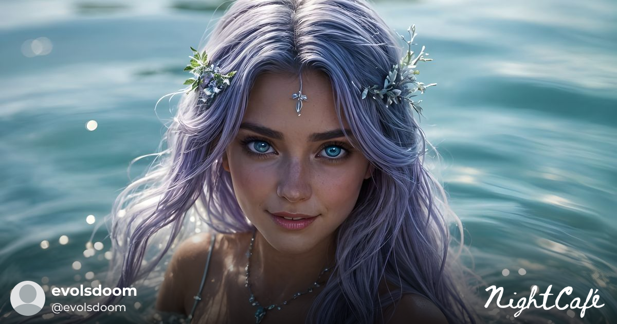 Water Nymph V1 - Captivating Water Nymph Emerging from Cryst...