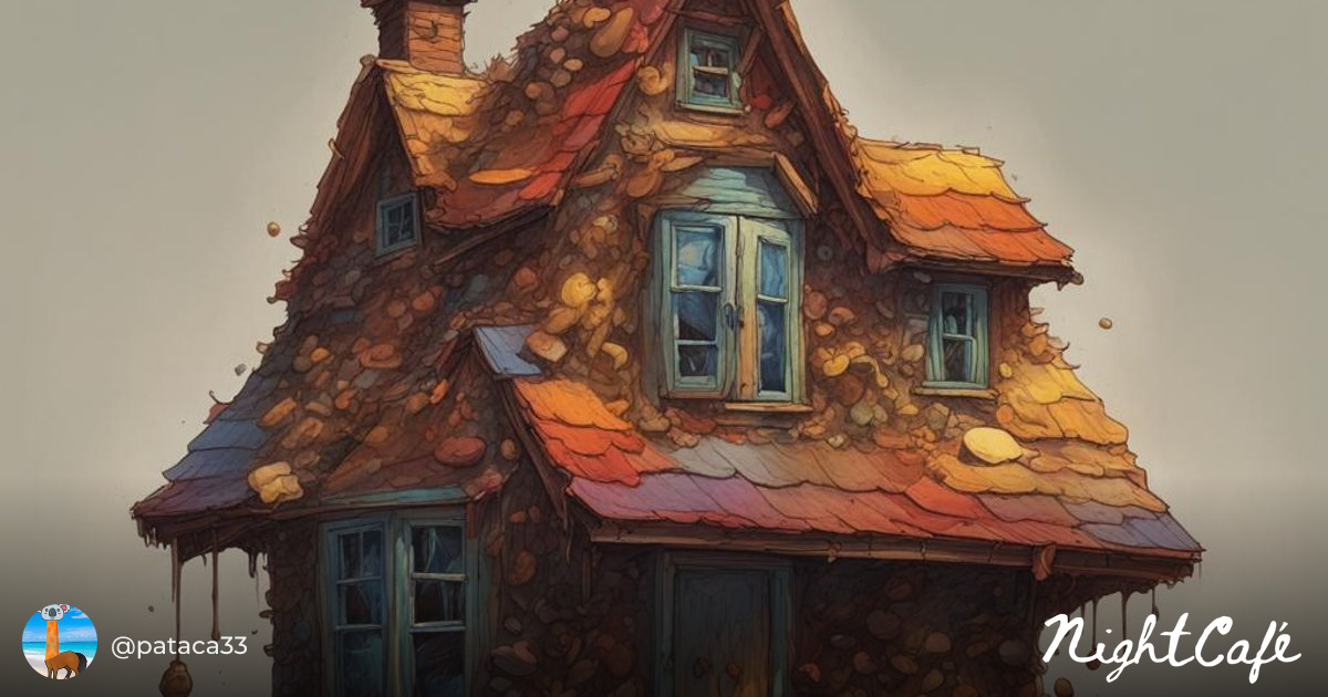 Multicolor Poop House: Sinister Fantasy Art - AI Art