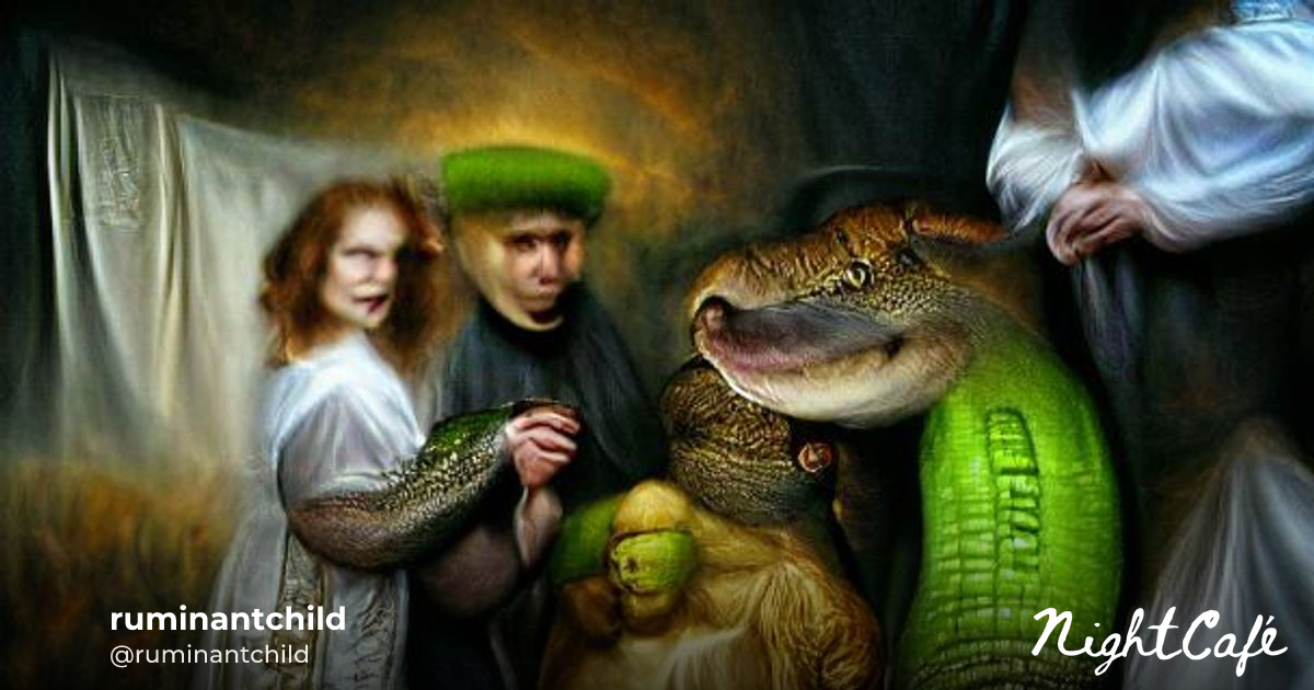 Shrek's Unholy Matrimony: A Renaissance Painting - AI Art
