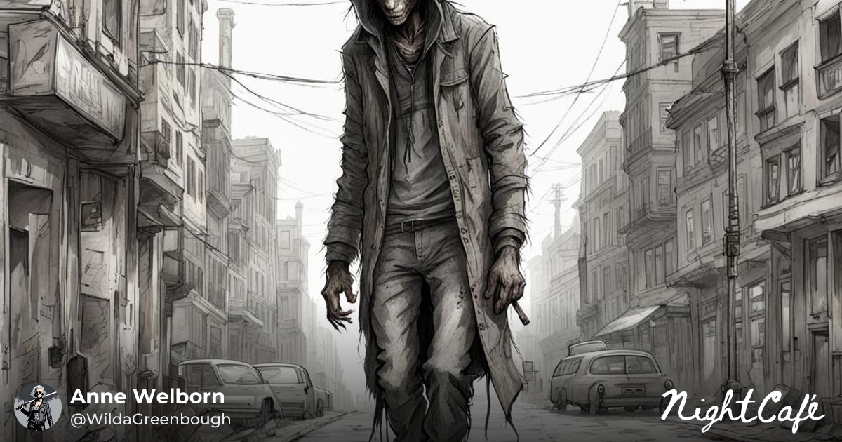 Male skinwalker concept sketch. Urban fantasy.