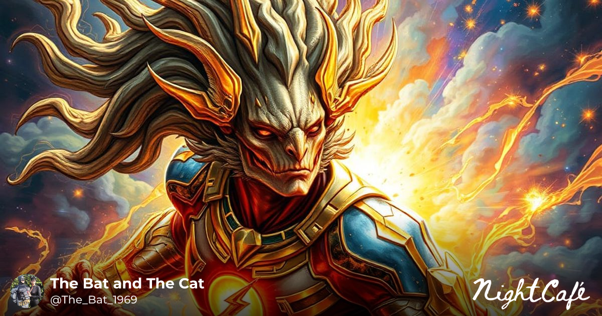 Ancient Mesopotamian Alien God in Cosmic Action - AI Art