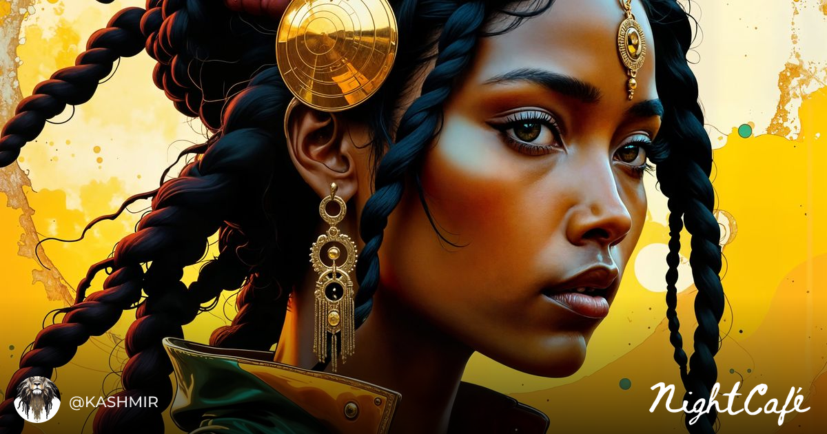 Realistic Rasta Warrior Queen in Golden Hour, Vibr... - AI Art