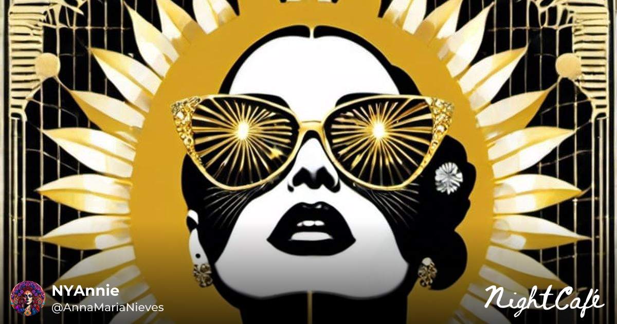 Art Deco Singer with Floral Tattoo Illustration - AI Art