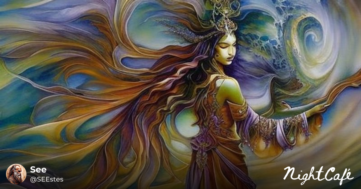 Ethereal Cosmic Wind in Wet-on-Wet Watercolor - AI Art