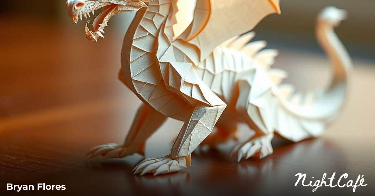 dragon - Origami Dragon in Soft Focus