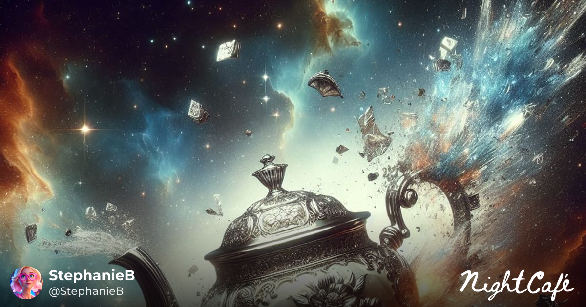 Exploding teapot - Crystal Teapot Exploding in Space and Tim...