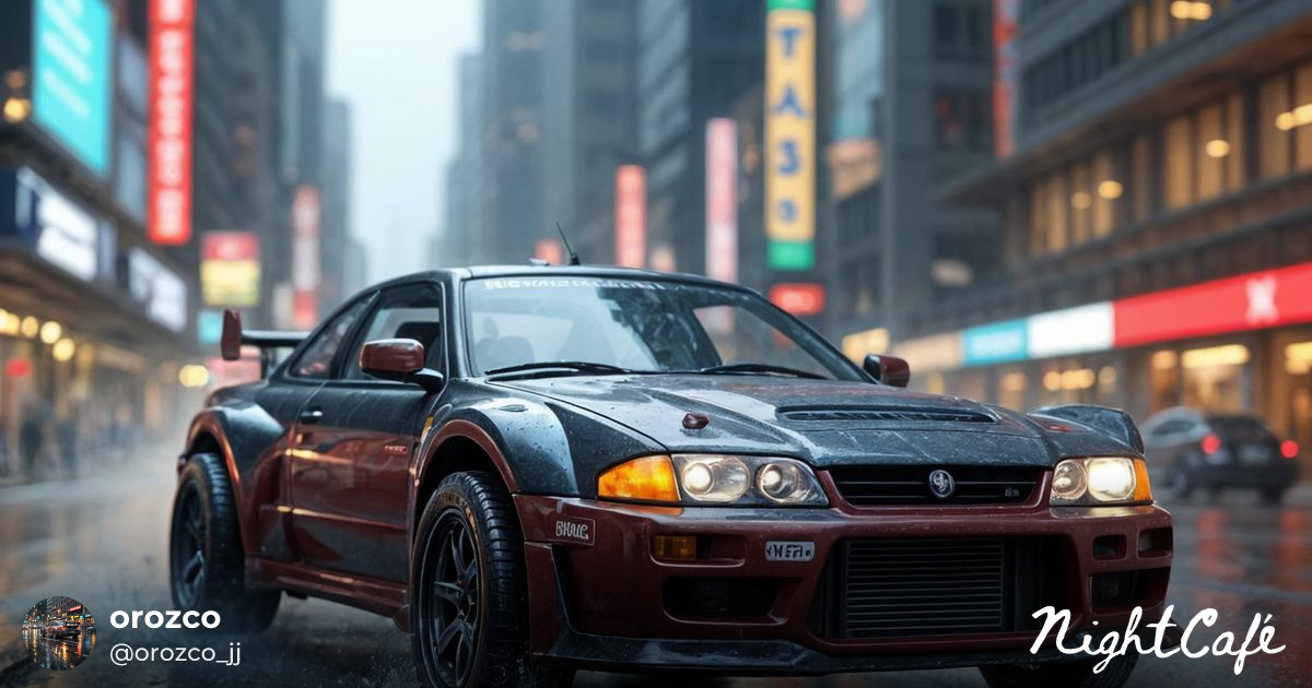 Rally Car Diorama: 3D Render in Cityscape - AI Art