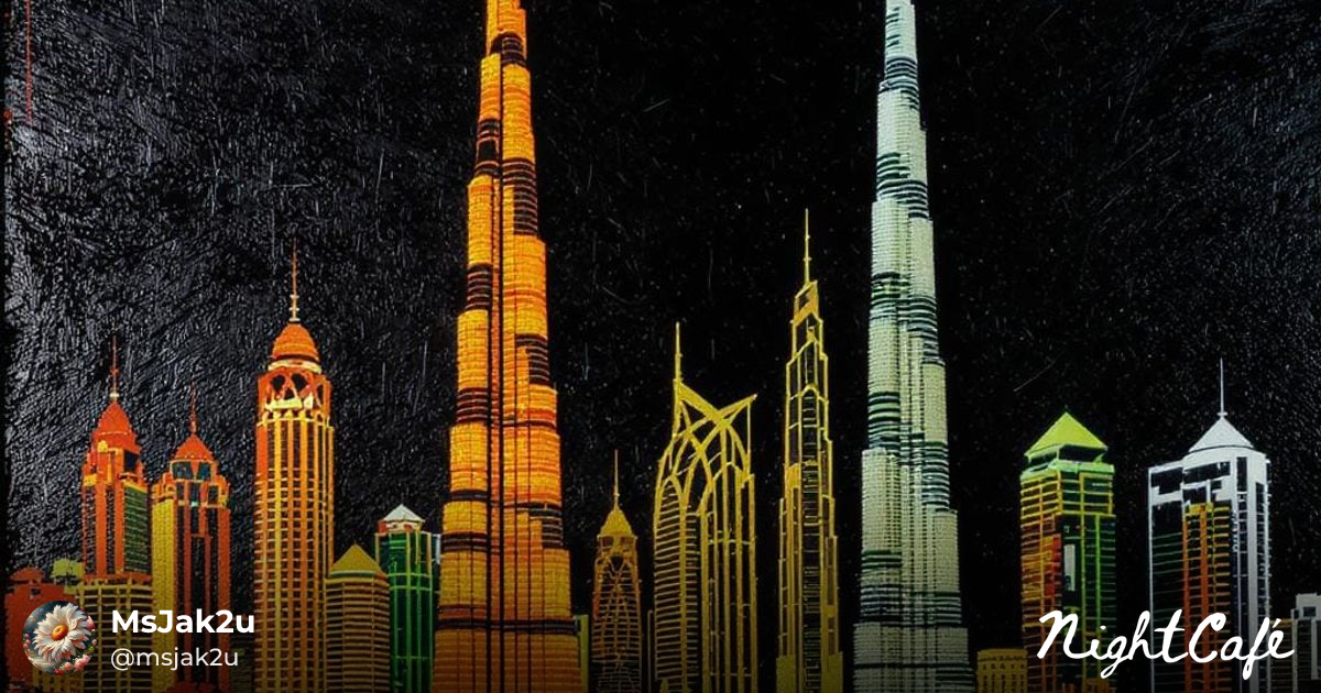 Scratch Art Cityscape Of Dubai Scratch Art Cityscape Of