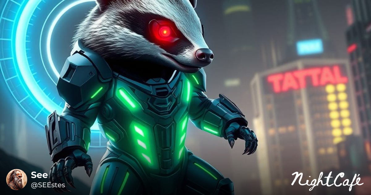 "Xray Zero Badger" - Futuristic Cyberpunk Badger in High-Tec...