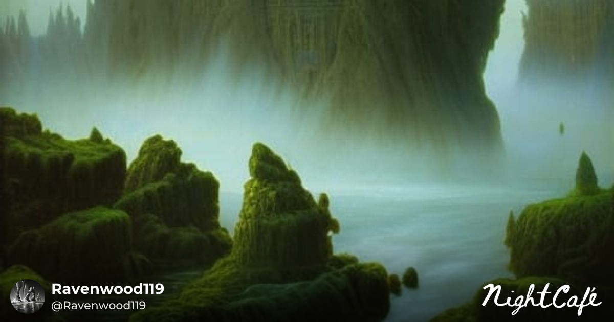 Sea Mist - Gothic Islands in Wild Sea, Classical Fantasy Art