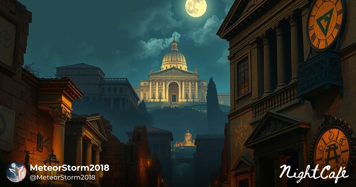 Mysterious Shadows on Ancient Rome's Palatine Hill - AI Art