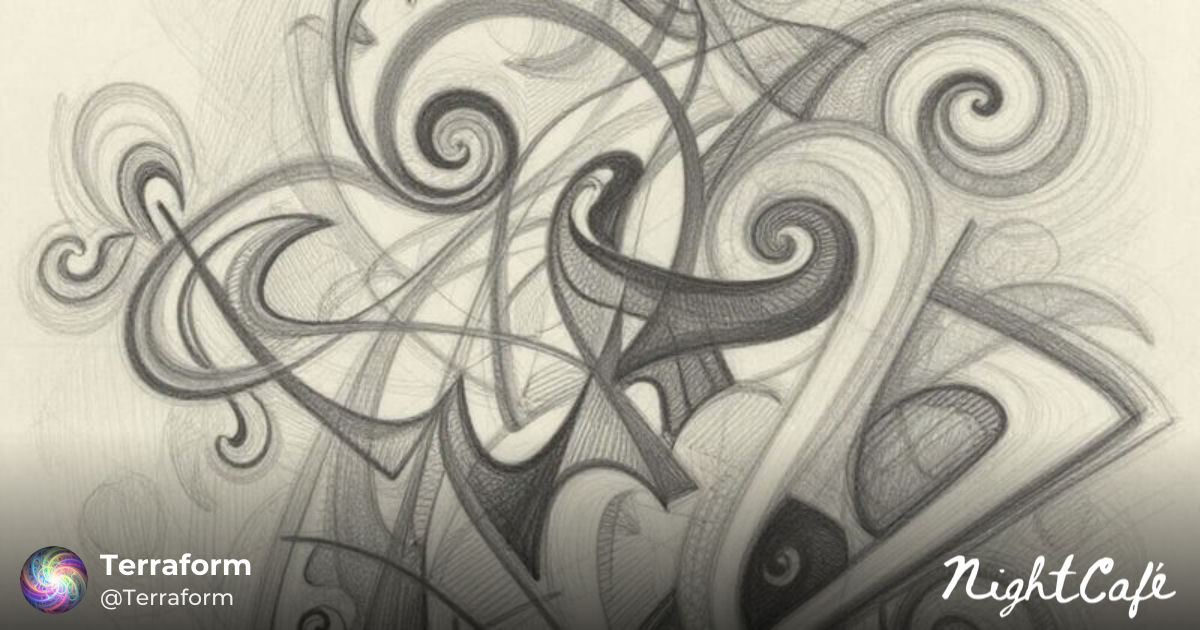 Abstract pencil art - Abstract Graphite Art with Dynamic Li...