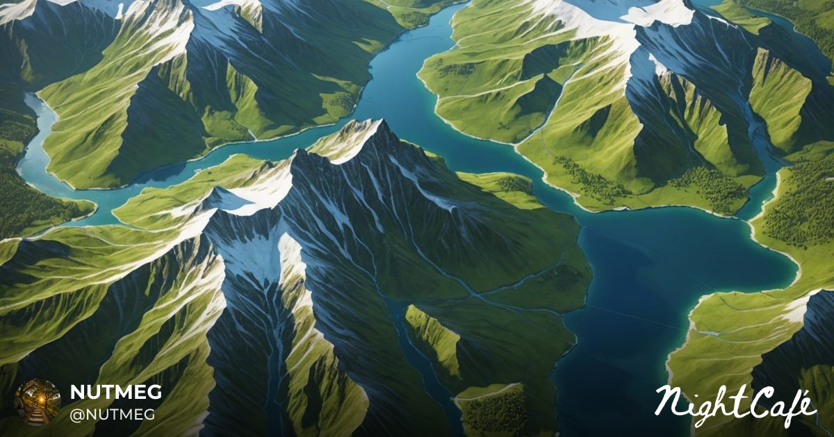 Detailed 3D Render of a Topographical Landscape - AI Art