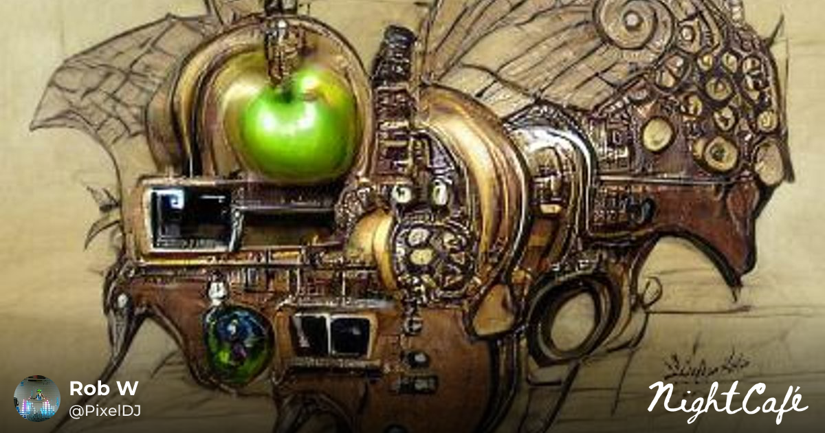 Steampunk apple - Detailed Steampunk Apple Concept Art