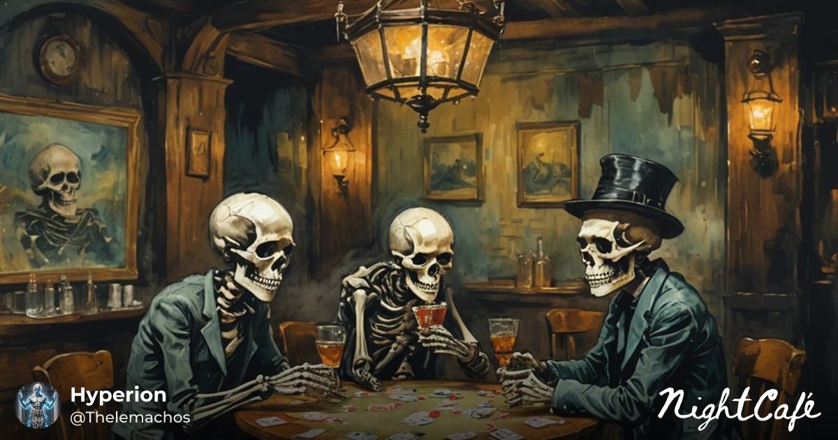 Skeletons on Strip poker - Skeletons Playing Poker as Post-I...