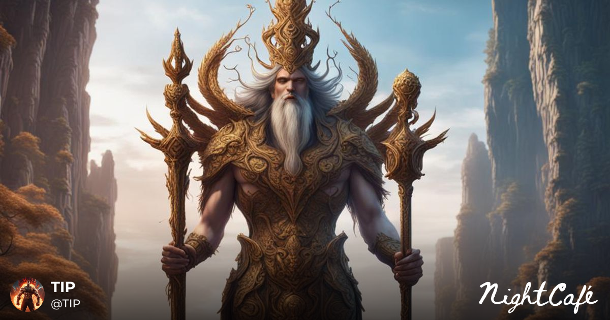 Tall god with godesses - Fantasy God and Goddesses in Detail...