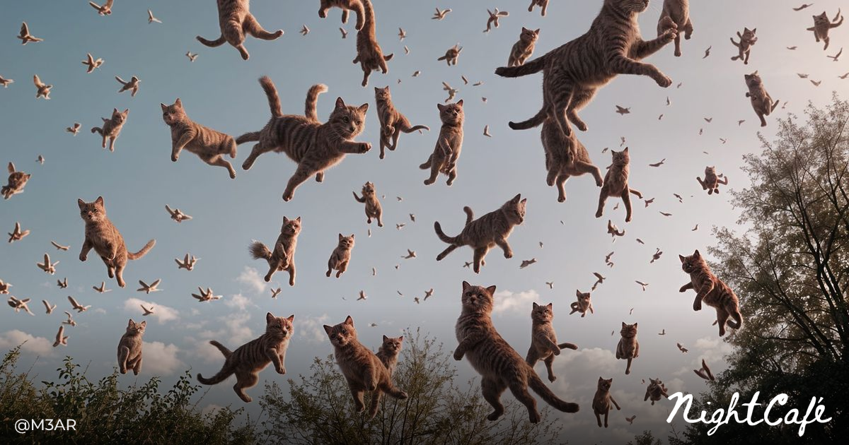 Falling cats - Pink Cats Falling from the Sky: Cinematic Sti...