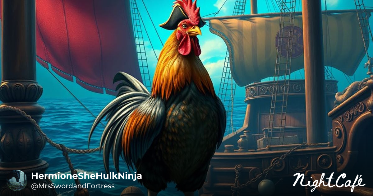 Pirate Chicken Captain on a Pirate Ship - AI Art