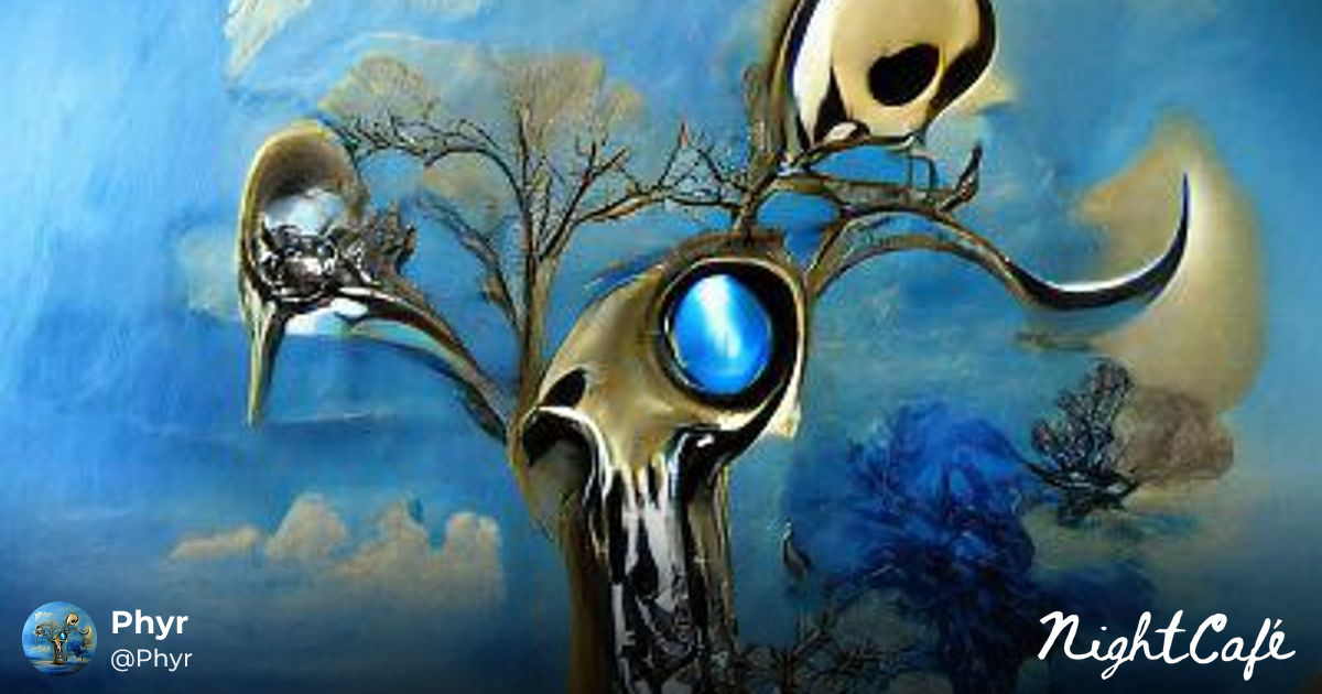 blue crescent moon skull tree - blue crescent moon skull tre...