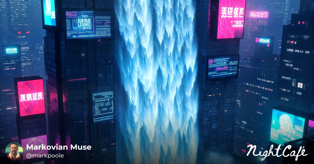 TSMC Plaza, Hsinchu, Taiwan - Cyberpunk Skyscraper Waterfall...