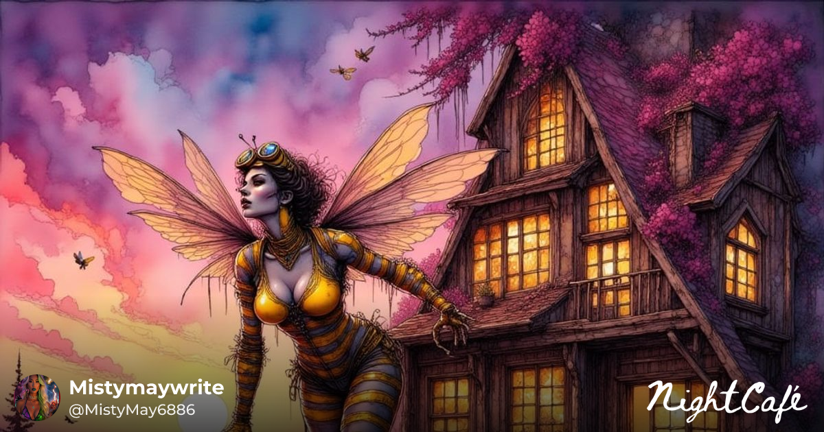 Mechanical Queen Fortress in Neon Pulp Style - AI Art