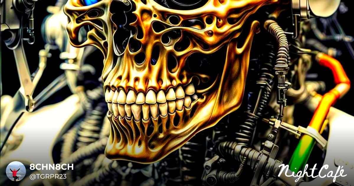 HOLOGRAPHIC 3 DIMENSIONAL SKULL by H.R. Giger
