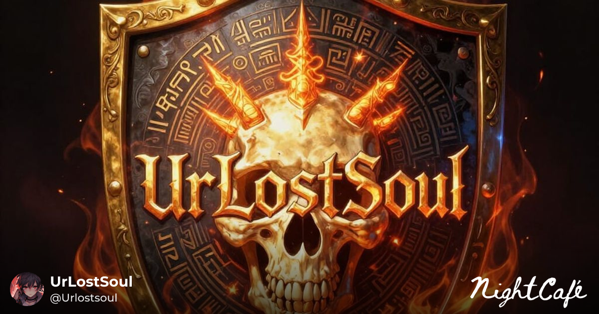 Skeletal Shield with Gold Trim and Runic Magic Res... - AI Art