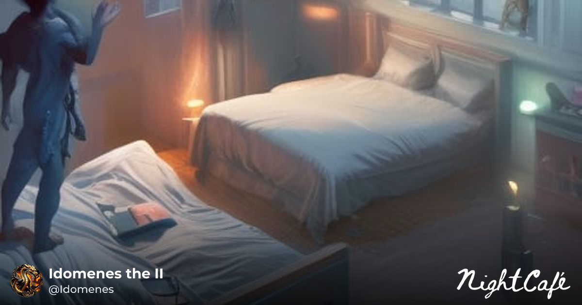 Moooooooom, my bed move again! - Ghosts Mocking Man in Bed,