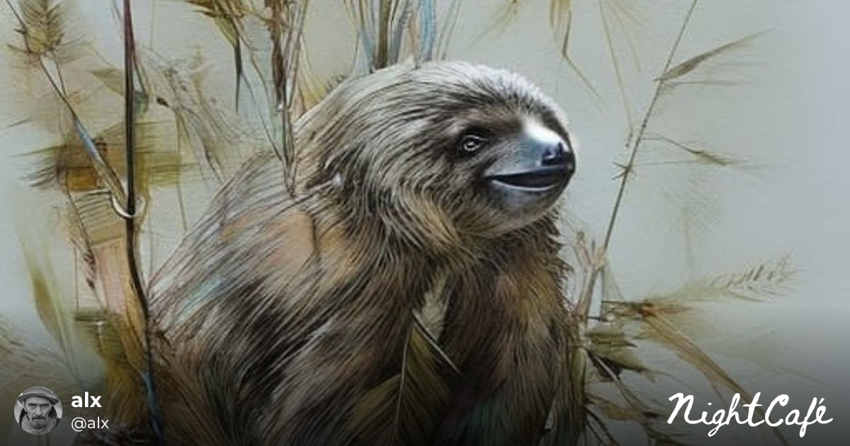 Fluffy Sloth in Forest, Disney 3D Render - AI Art