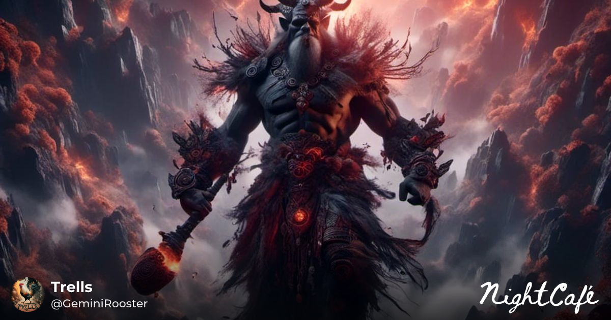 "Orc Shaman" - Orc Shaman and Elemental Golems in HDR