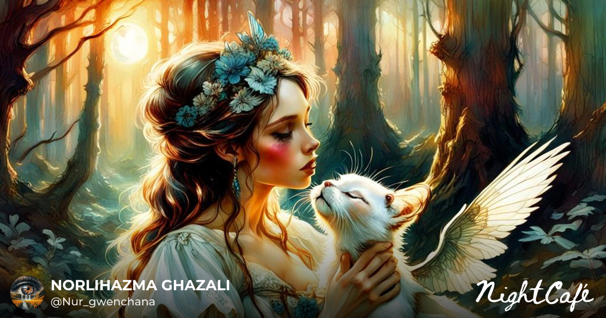 Pet mystical creatures - Princess and Kitten in Enchanted Fo...