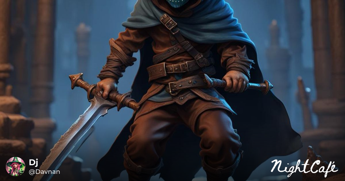 Halfling Rogue Attacks Skeleton in Detailed Matte ... - AI Art